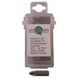 CO2 X 1" Phillips/Square Drive Insert Bit Sold In Box 10