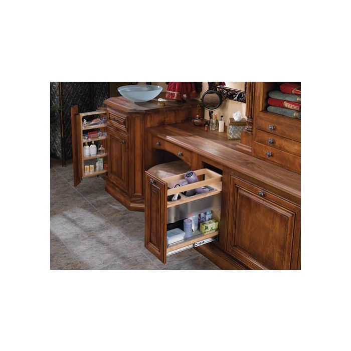 8" Vanity Grooming Organizer for 12" Full Height Vanity Cabinet Natural