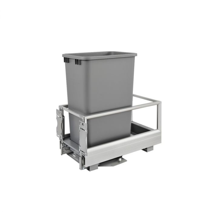 Single Bottom Mount Rev-A-Motion Waste Container Alum/Silver