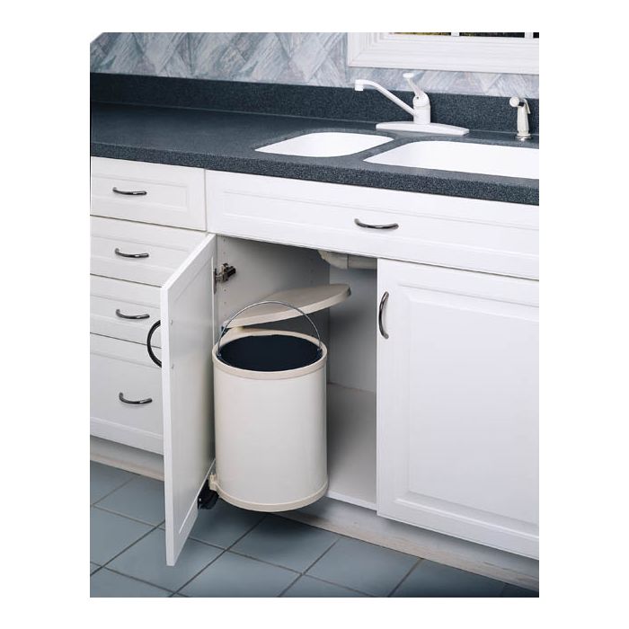 14 Liter Pivot Out Waste Container White