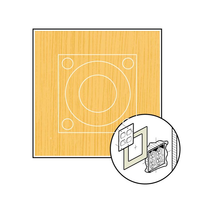 FastCap 1 Sheet White 6-1/2" x 6-1/2" Low Gloss PVC Electrical Box Caps