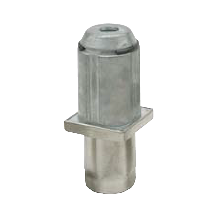 61657000257 1" Hex Stainless Steel Clad 2000 lb Leg Foot Insert