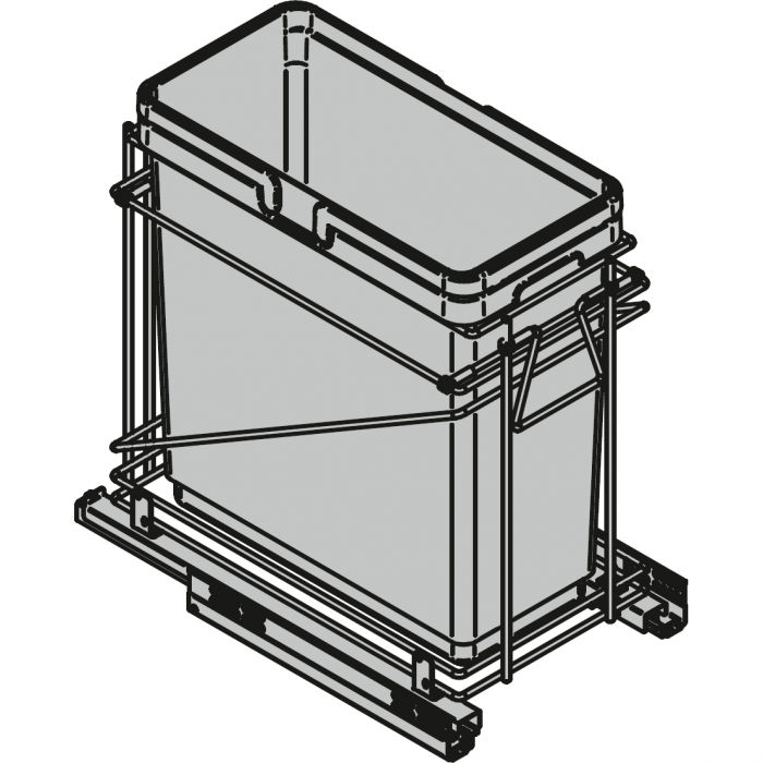 Pull-Out Waste Container with 2 - 32 Quart Stainless Steel Containers