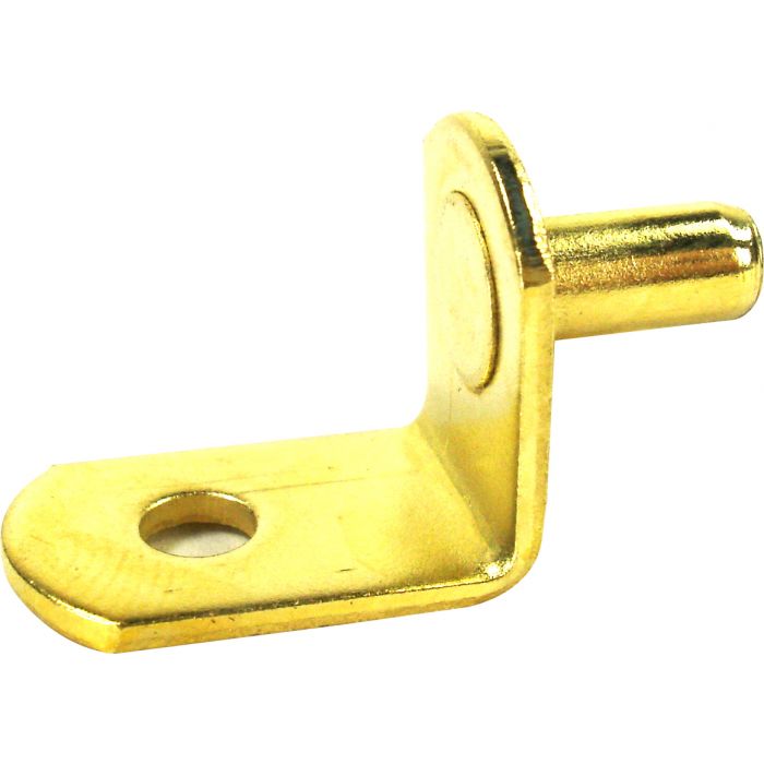Shelf Pin Metal L Shape 5mm Brass Finish Bag 100 PN: W-SP-5MMLPB-WH